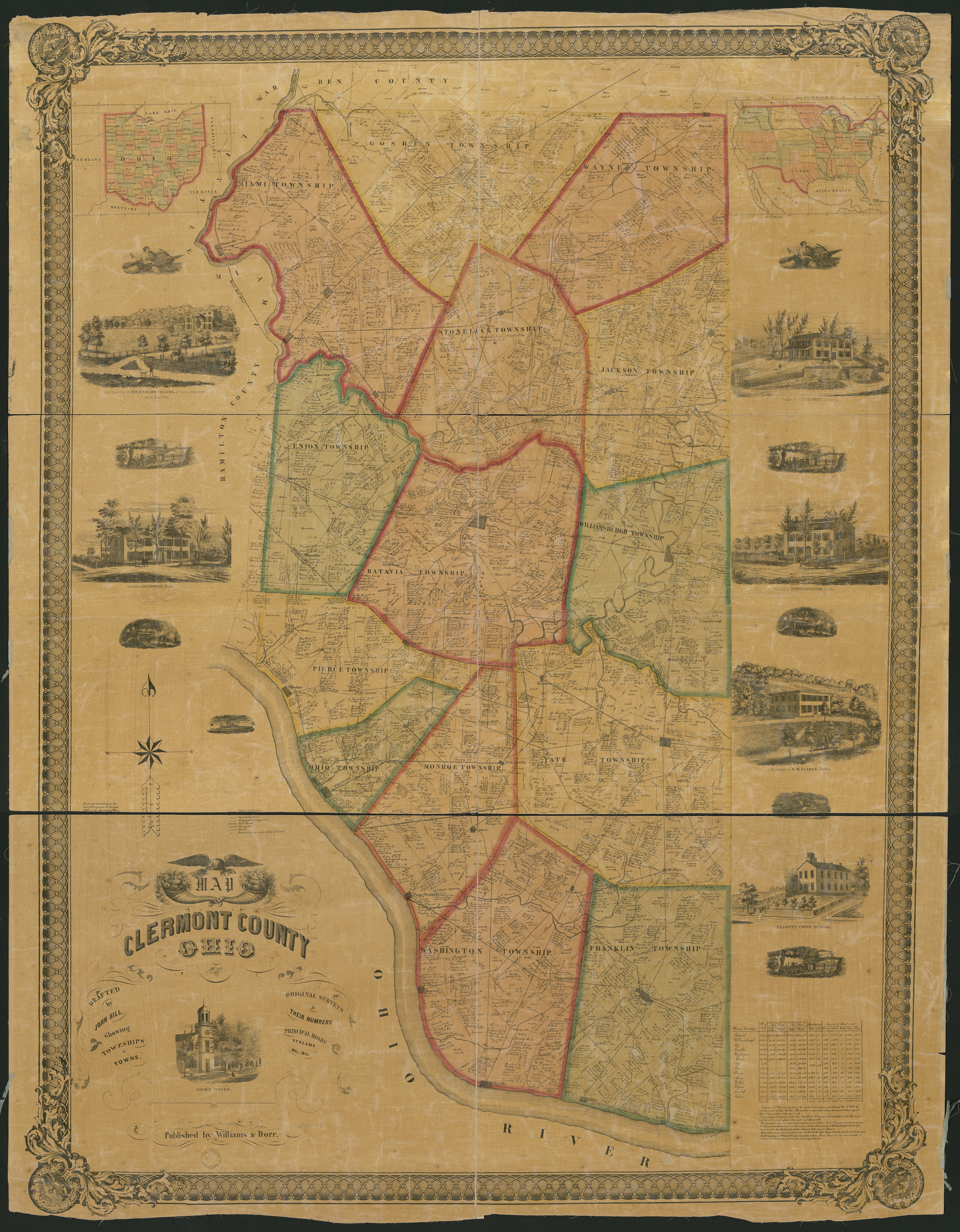 1856. Clermont County map. – Blanchester Area Historical Society