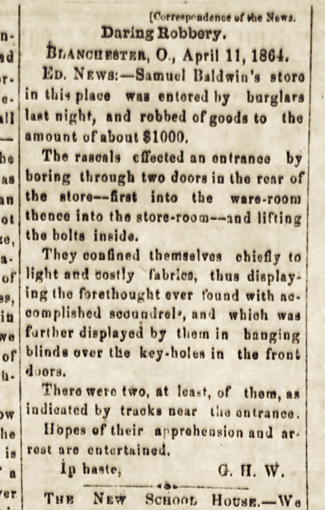 Newspaper Articles – Blanchester Area Historical Society