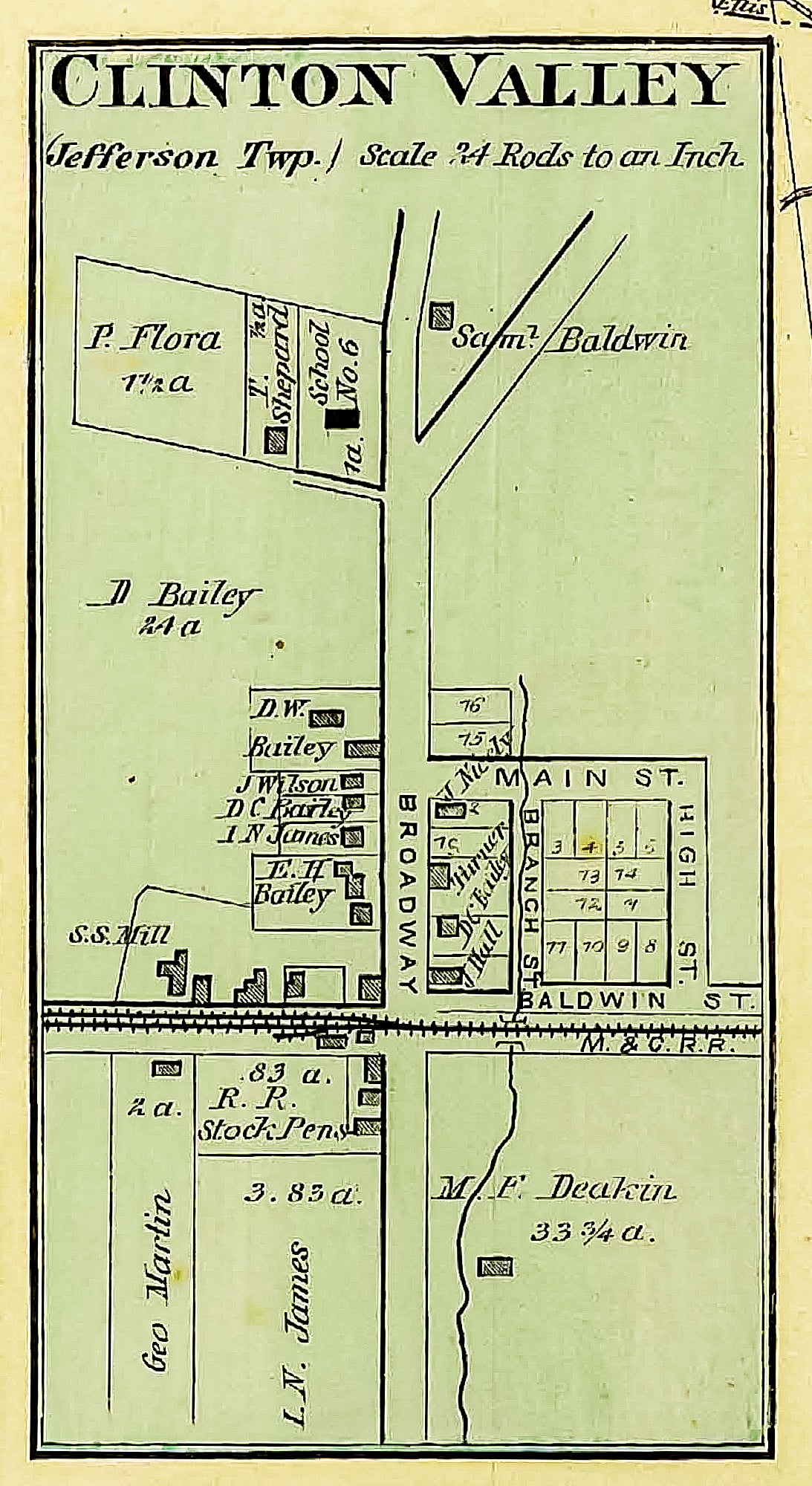 1876. Clinton Valley-Jefferson Township-Clinton County Map ...