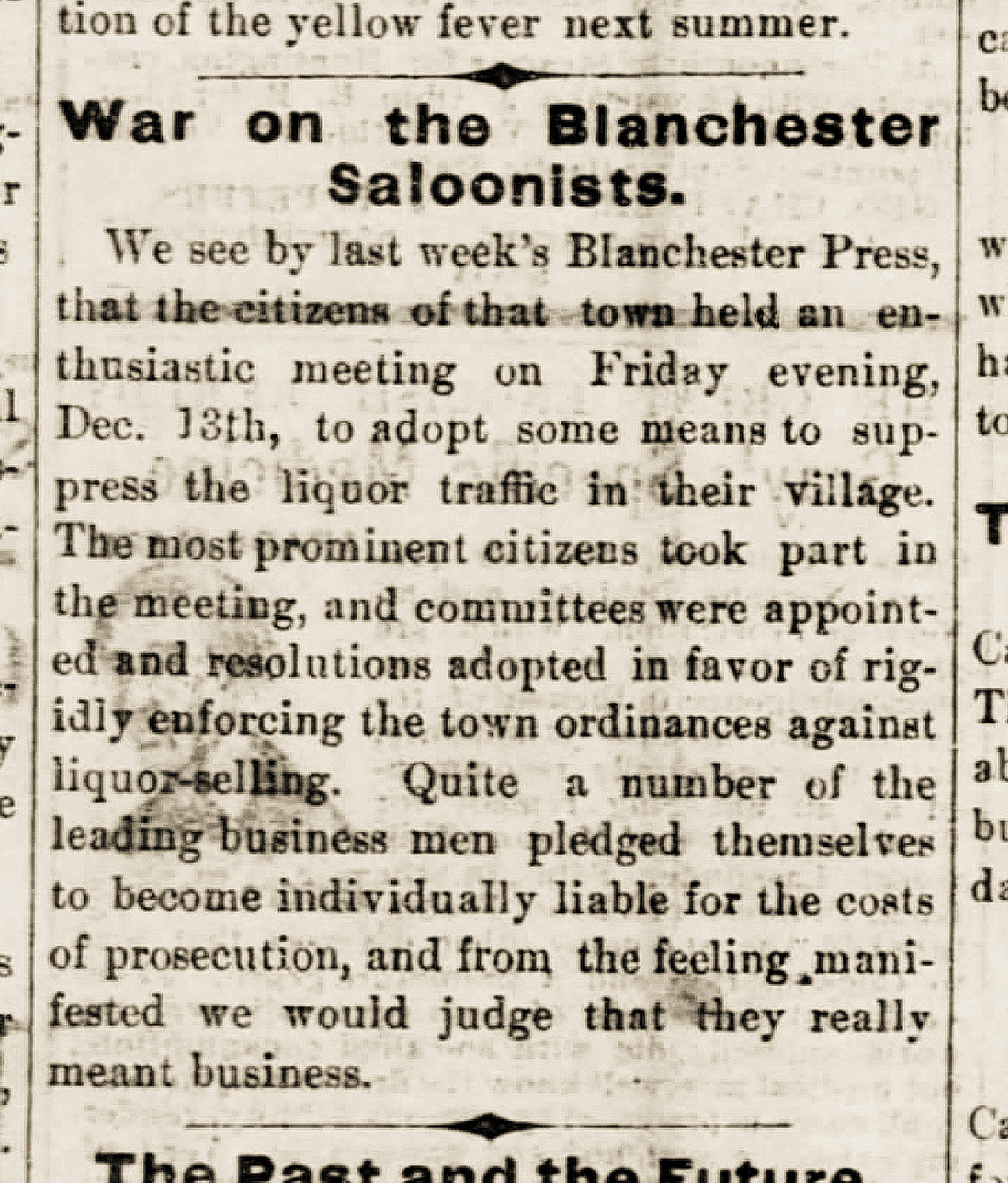 1878 War On Blanchester Saloons. – Blanchester Area Historical Society