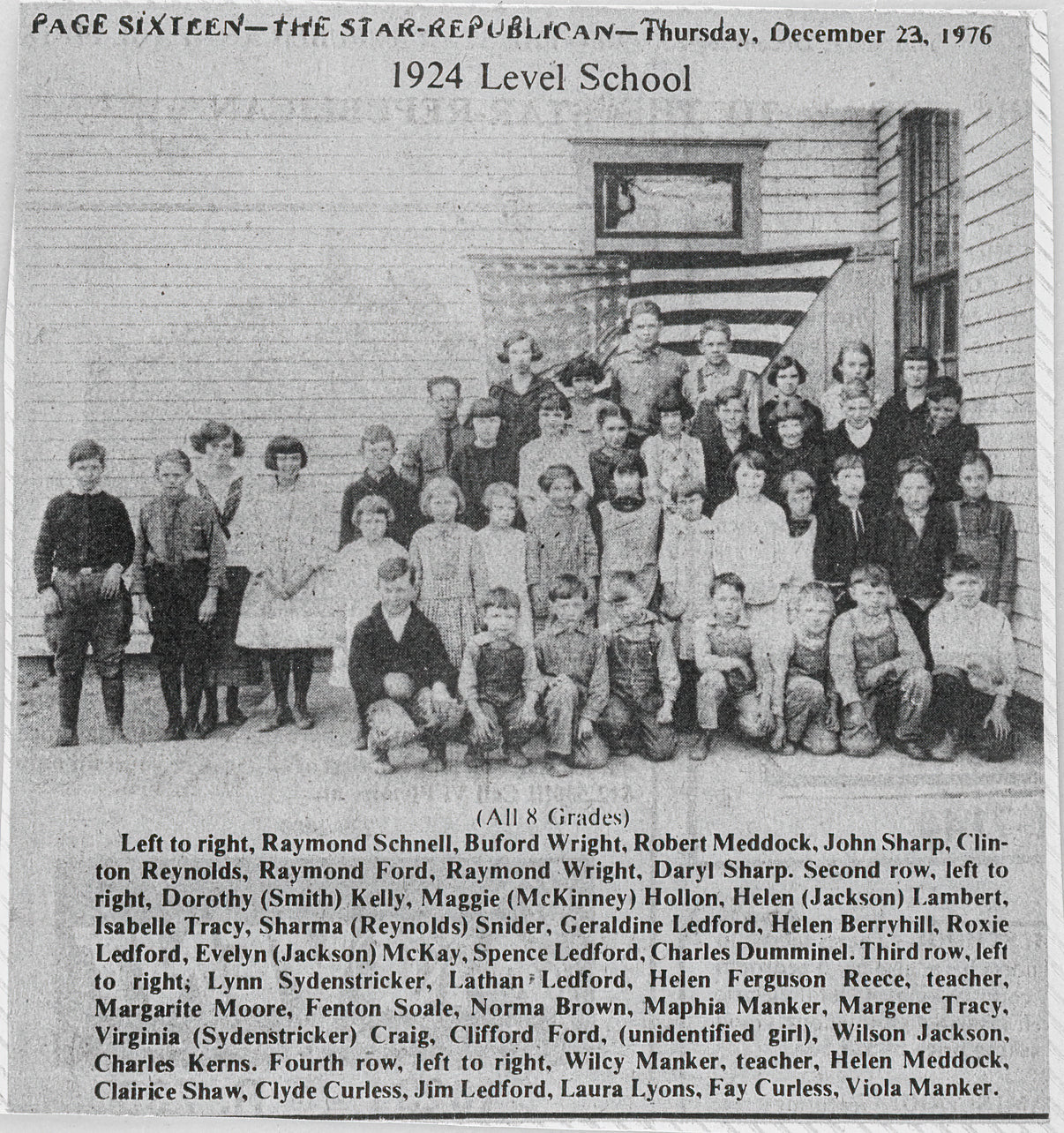 1924. Level School. – Blanchester Area Historical Society