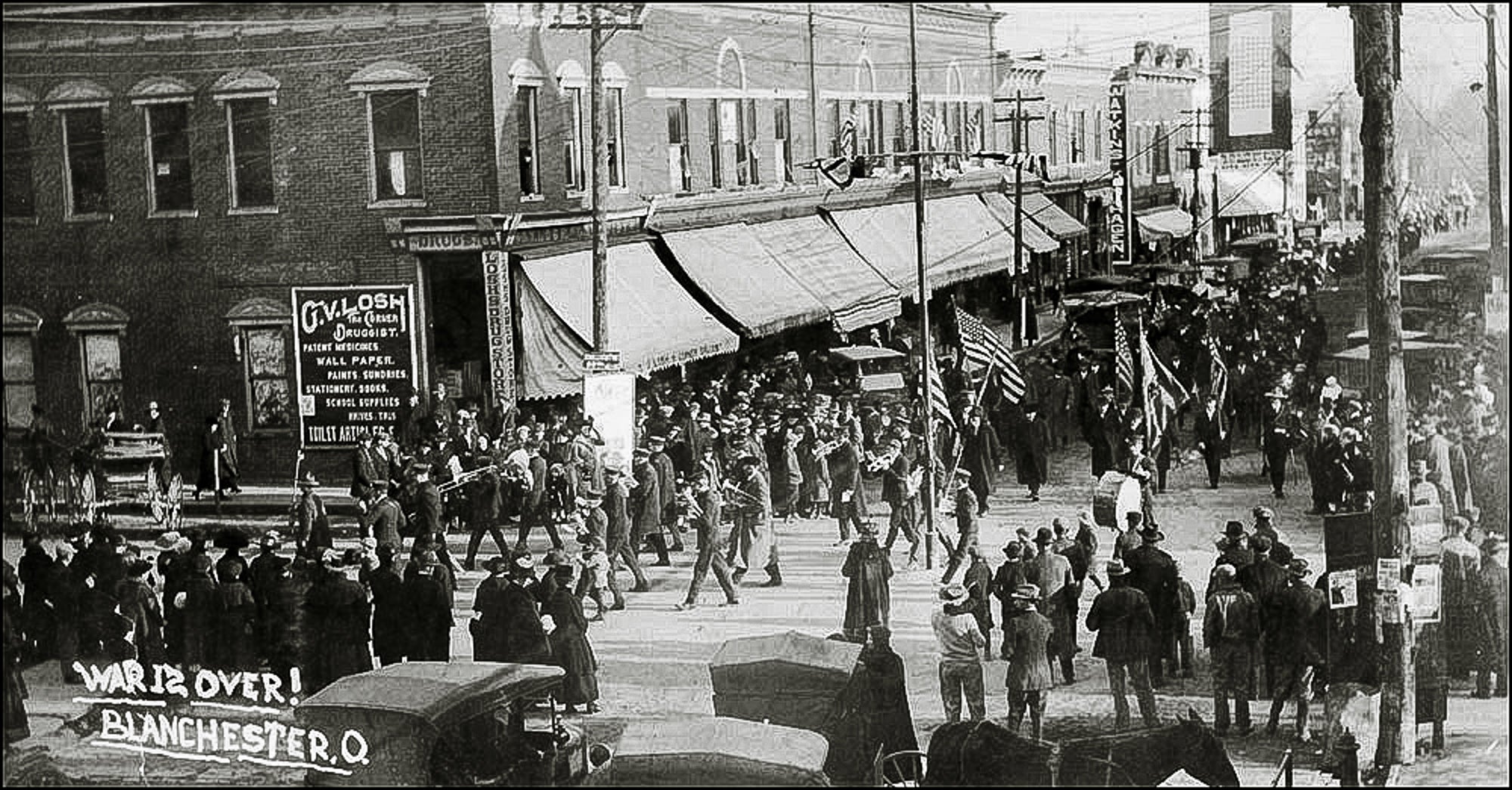1918. Parade celebrating the end of WWI. Blanchester. – Blanchester ...