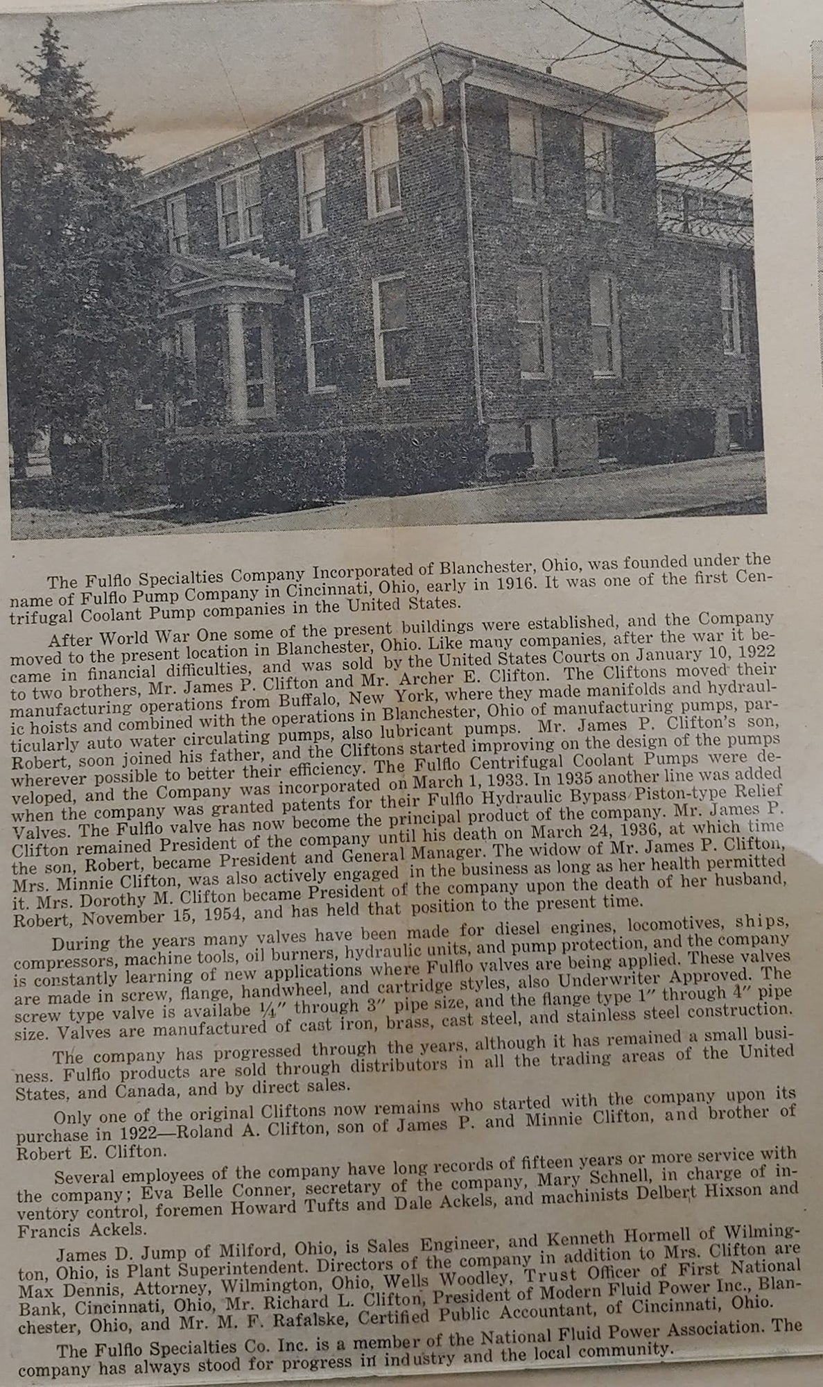 FulFlo History. – Blanchester Area Historical Society