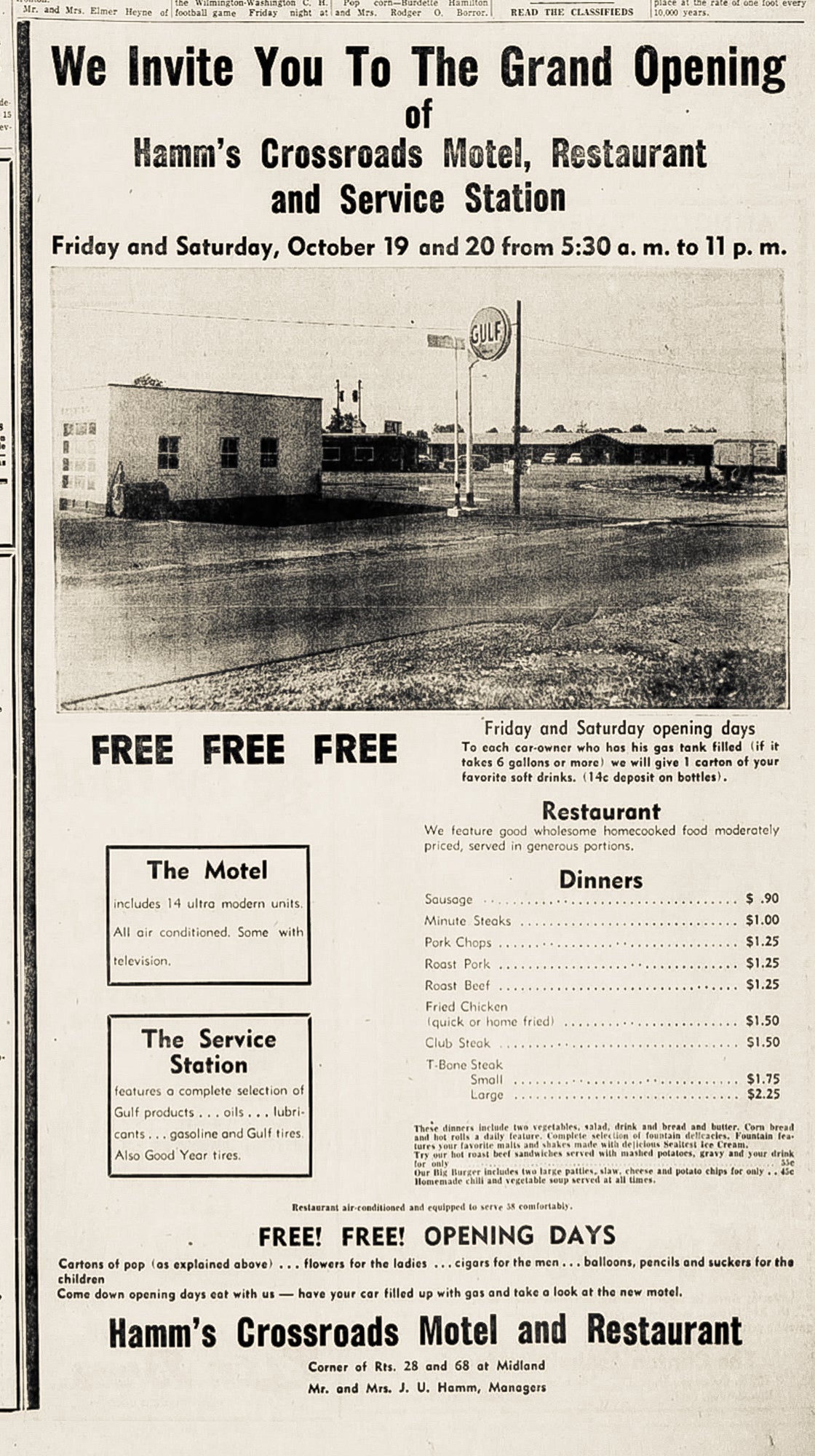 1956. Hamm's Crossroads Grand Opening. – Blanchester Area Historical ...