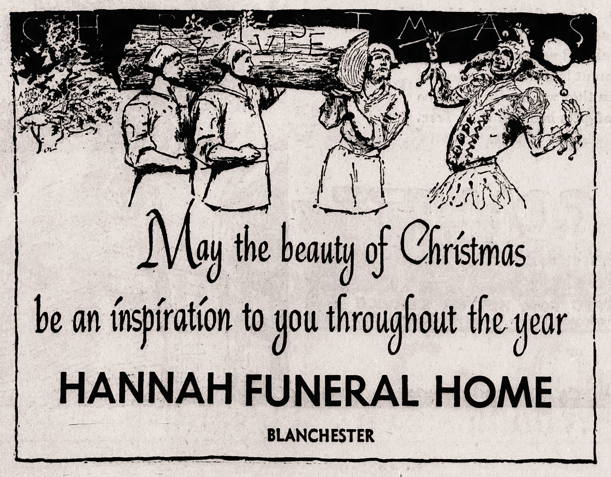 1960. Hannah Funeral Home Christmas ad. – Blanchester Area Historical ...