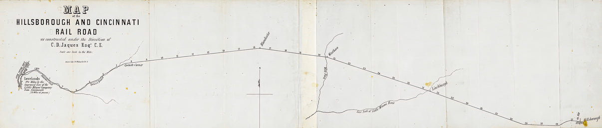 Hillsboro & Cincinnati railroad map. – Blanchester Area Historical Society