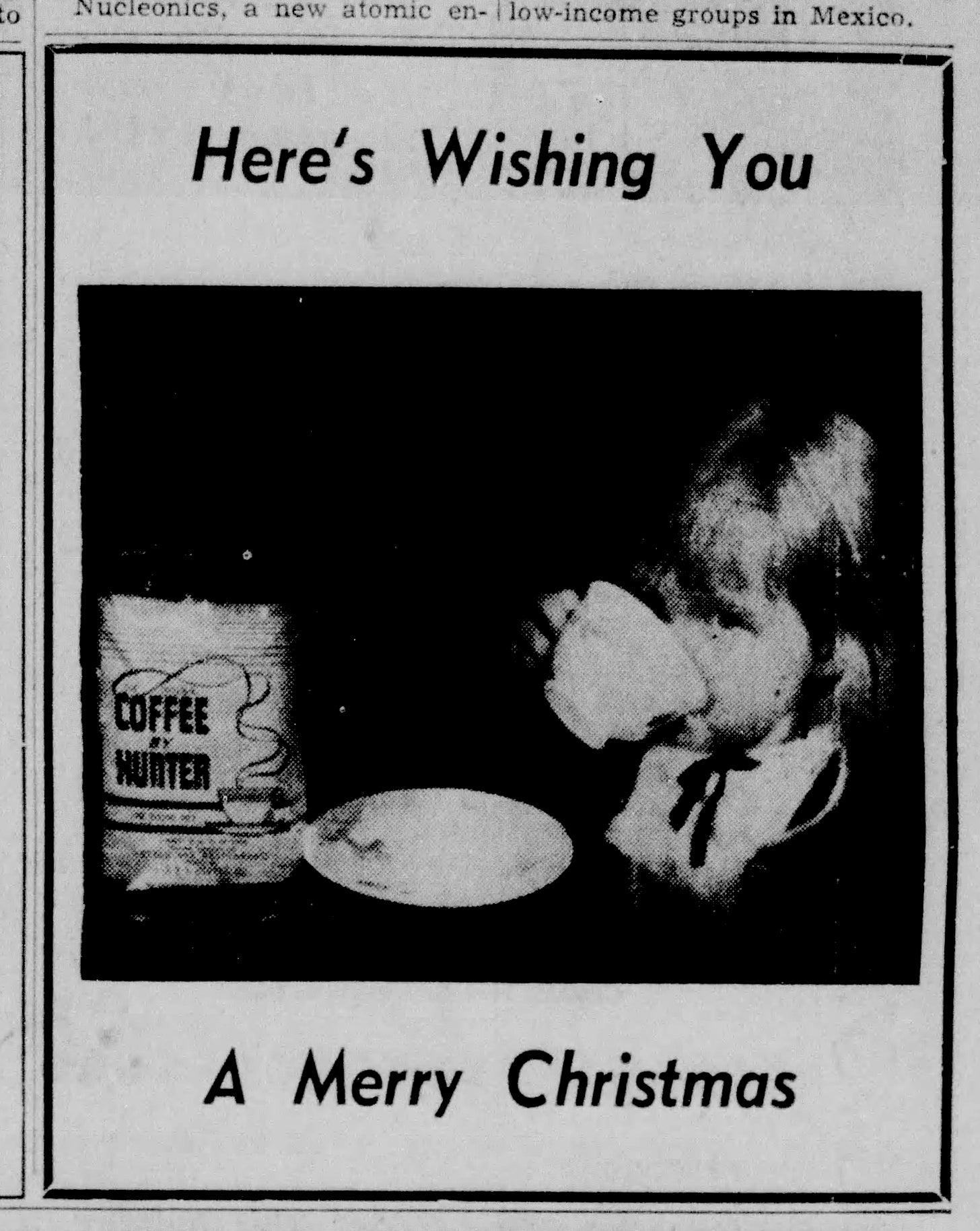 1948. Hunter Coffee Christmas ad. – Blanchester Area Historical Society
