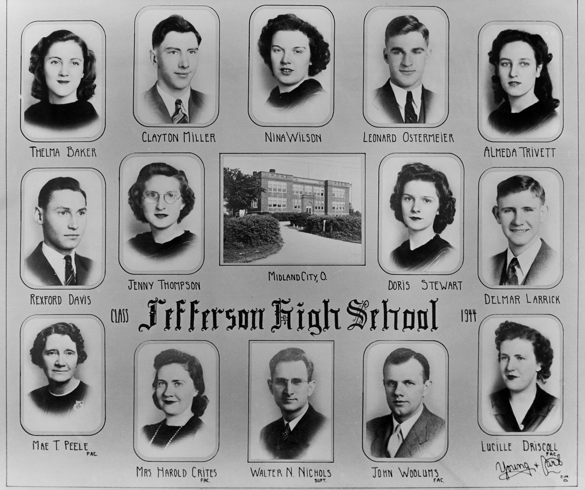Jefferson High School 1944 Class Photo. – Blanchester Area Historical ...