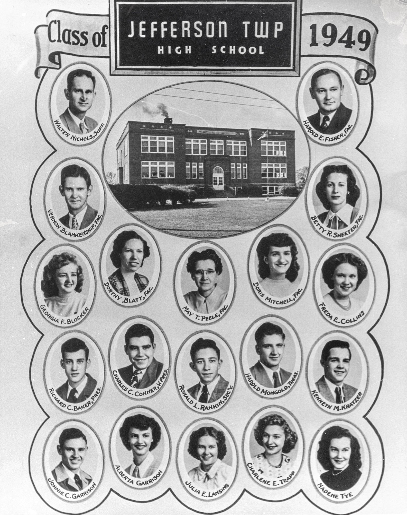 Jefferson High School 1949 Class Photo. – Blanchester Area Historical ...