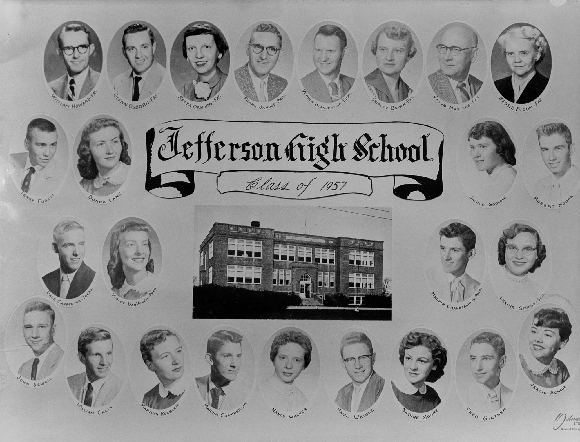 Jefferson High School 1957 Class Photo. – Blanchester Area Historical ...