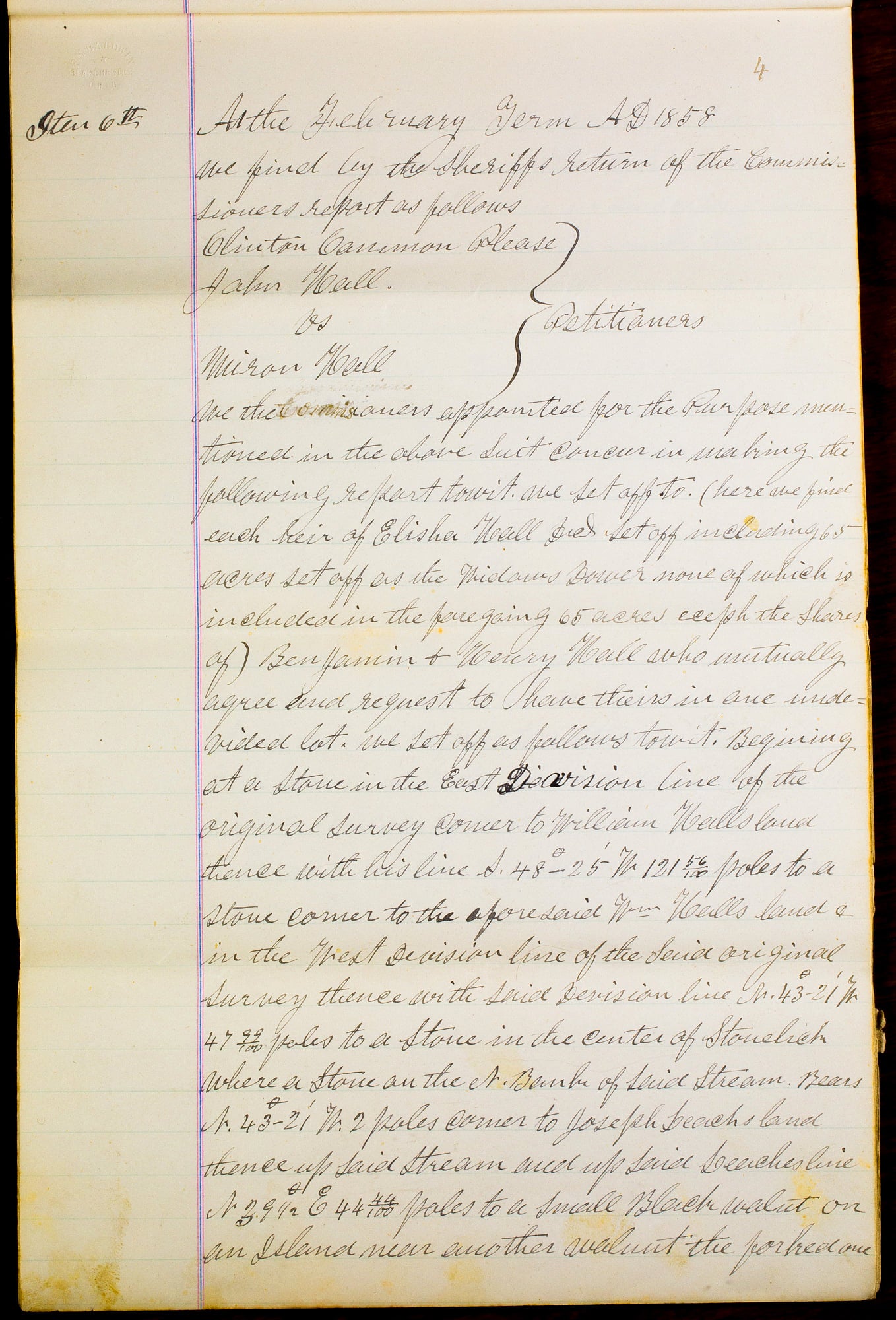 Old Survey/Deed Measurements. – Blanchester Area Historical Society