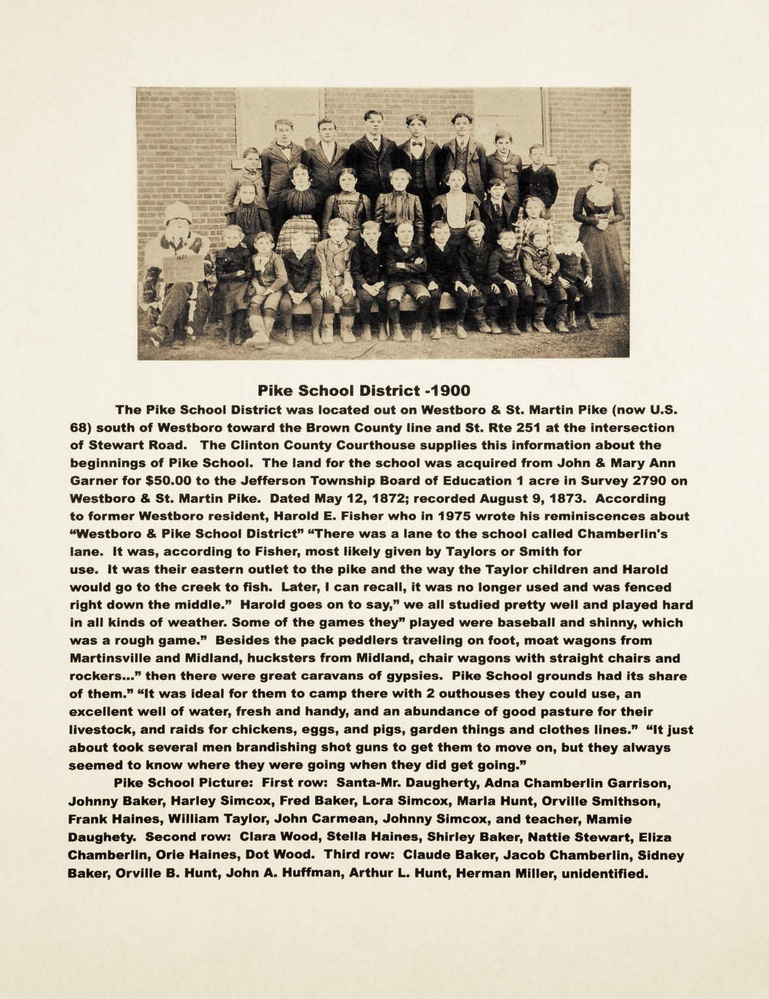 Pike School History – Blanchester Area Historical Society