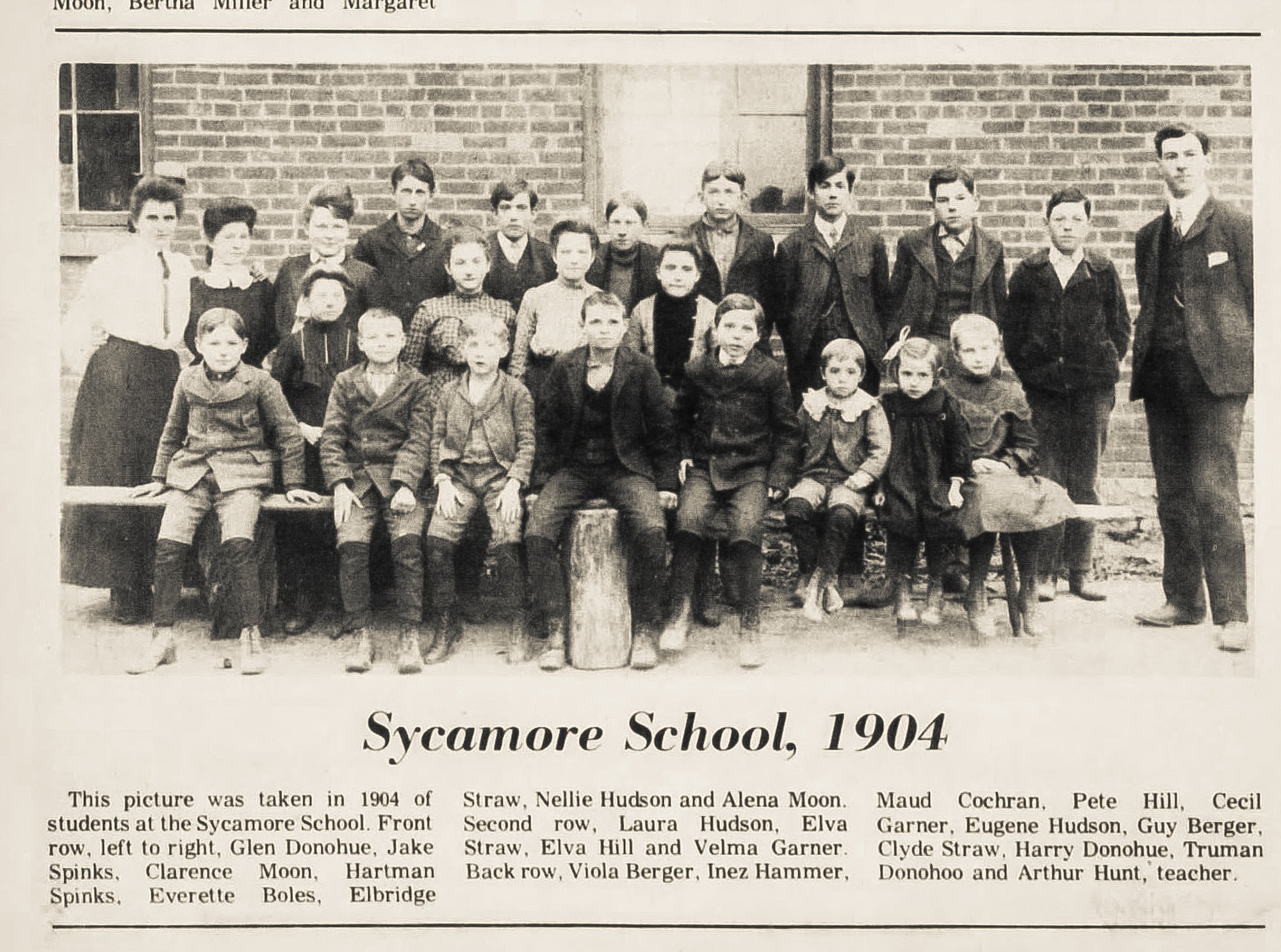 1904. Sycamore School Students. – Blanchester Area Historical Society