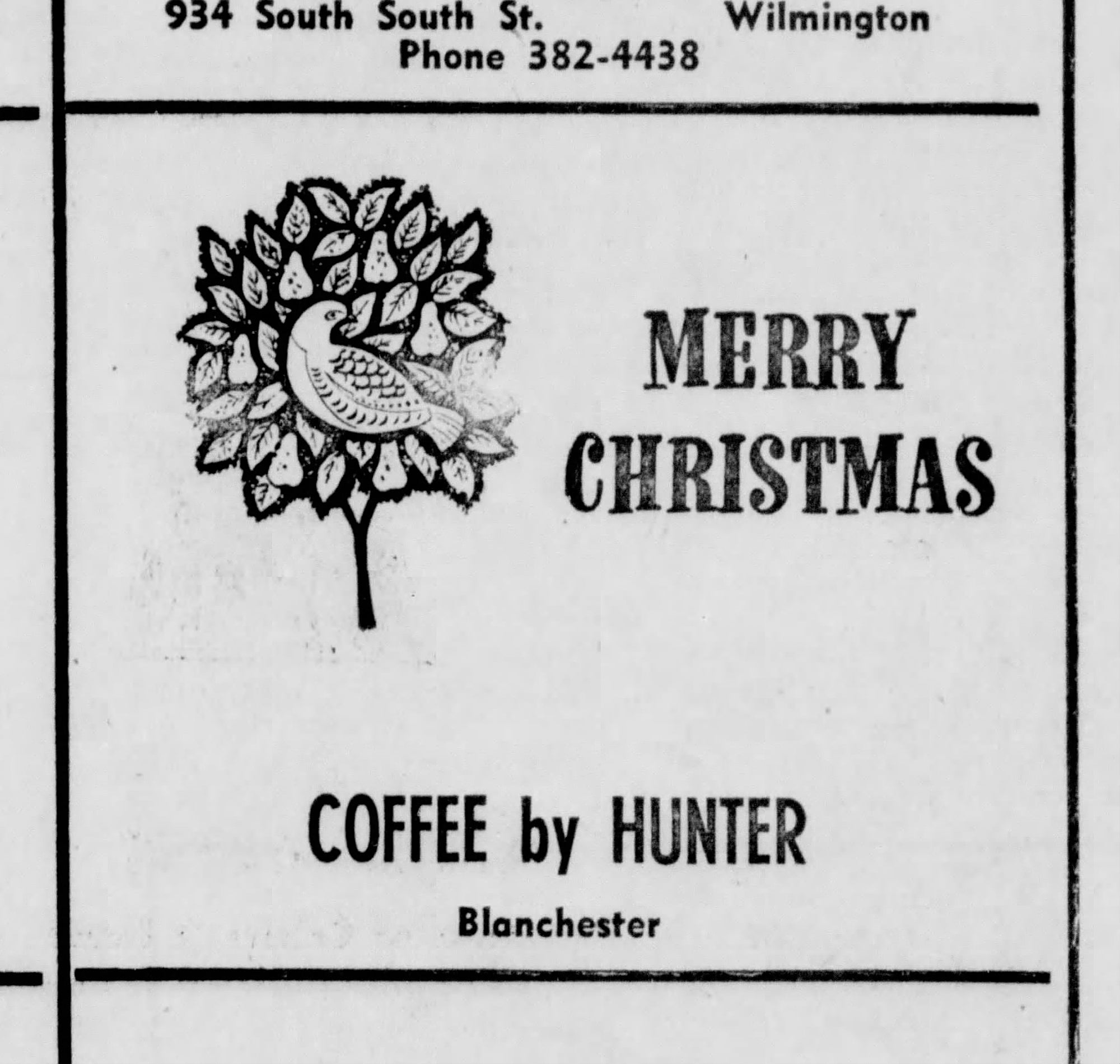 1971. Hunter Coffee Christmas ad. – Blanchester Area Historical Society